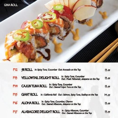 Hikari Sushi menu in Simi Valley, California, USA