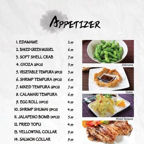 Hikari Sushi menu in Simi Valley, California, USA