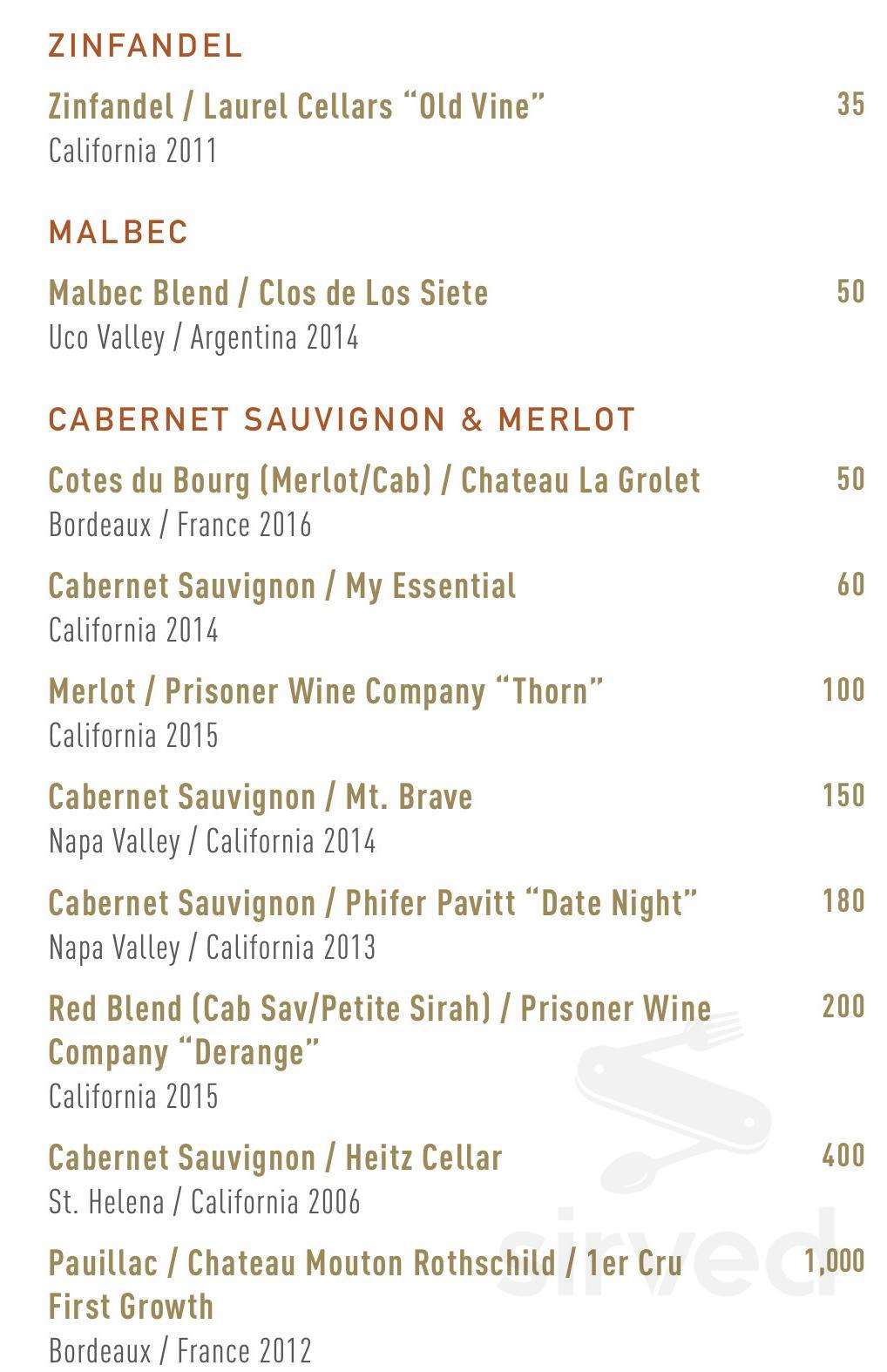 Bardstown Bourbon Company Kitchen & Bar menus in Bardstown, Kentucky ...