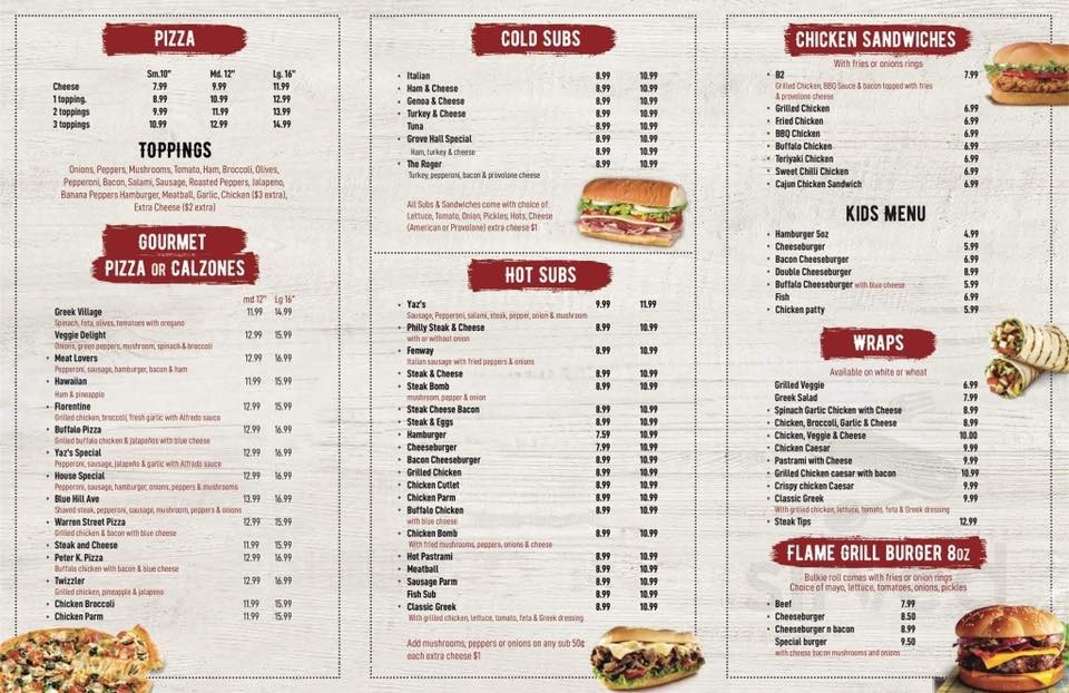 Yaz house of pizza menu in Boston, Massachusetts, USA