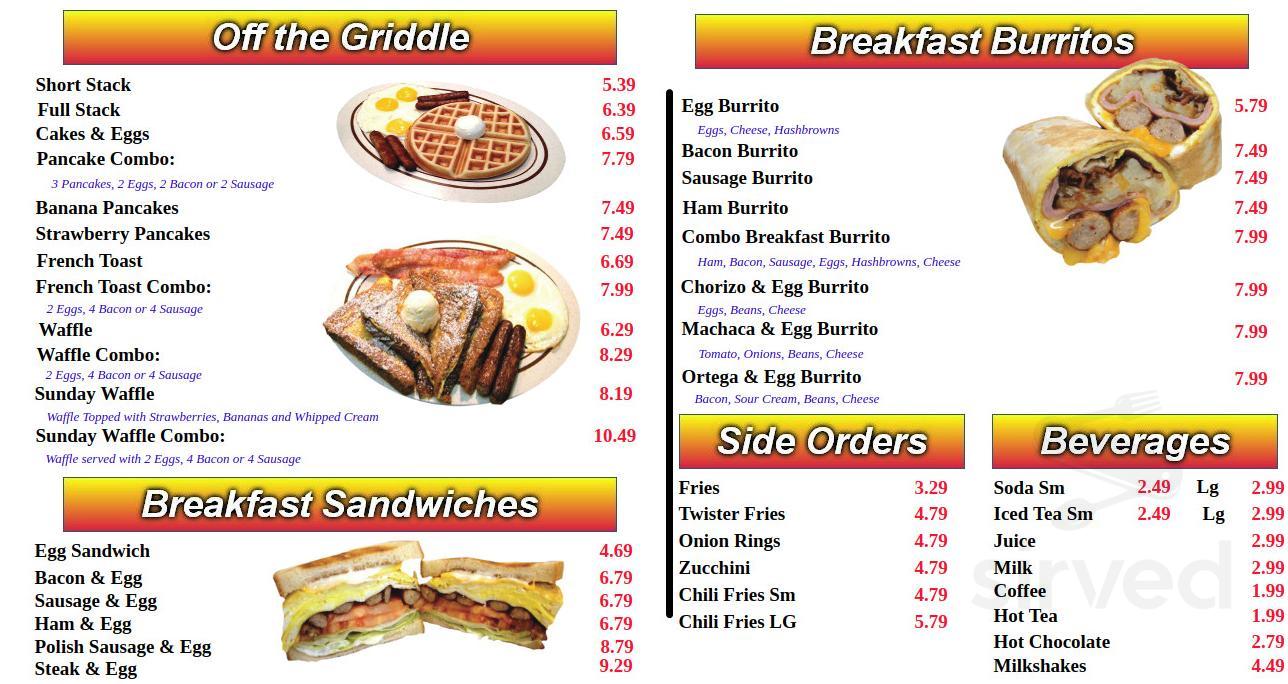Goody's Cafe menu in Palm Desert, California, USA