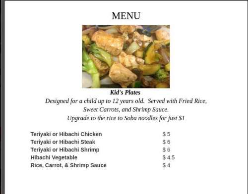 Lucky Samurai menu in Gastonia, North Carolina, USA