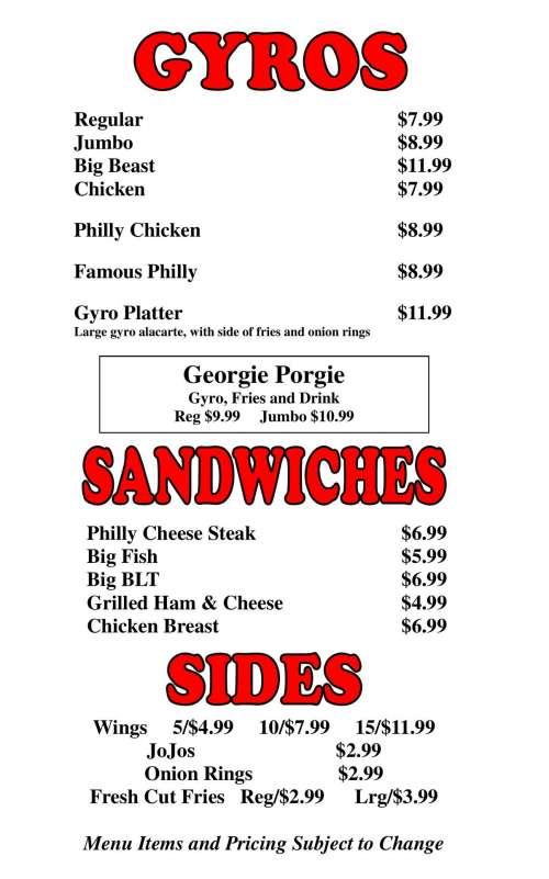 Gyro George - Lee Rd menu in Cleveland, Ohio, USA