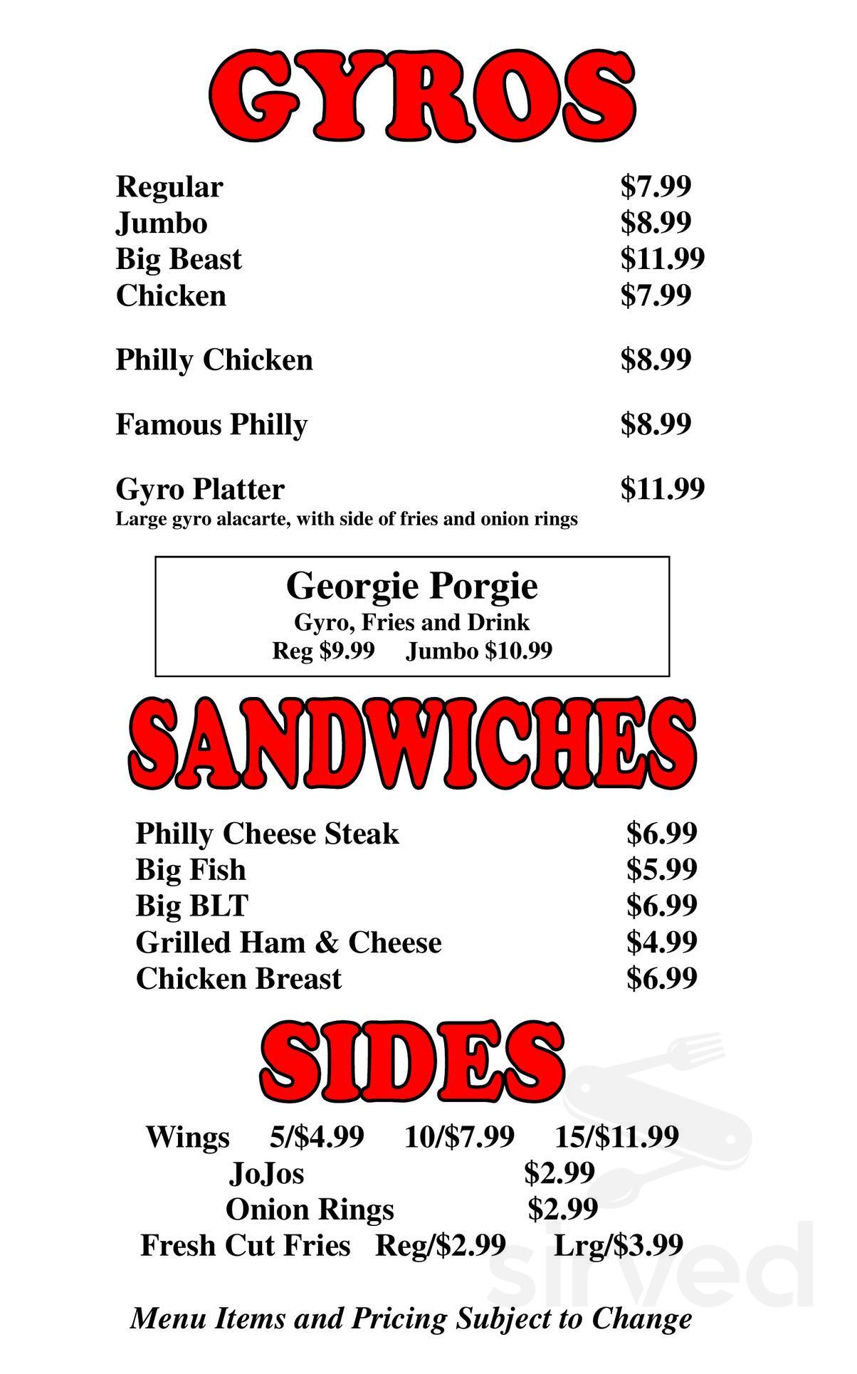 Gyro George - Lee Rd menu in Cleveland, Ohio, USA