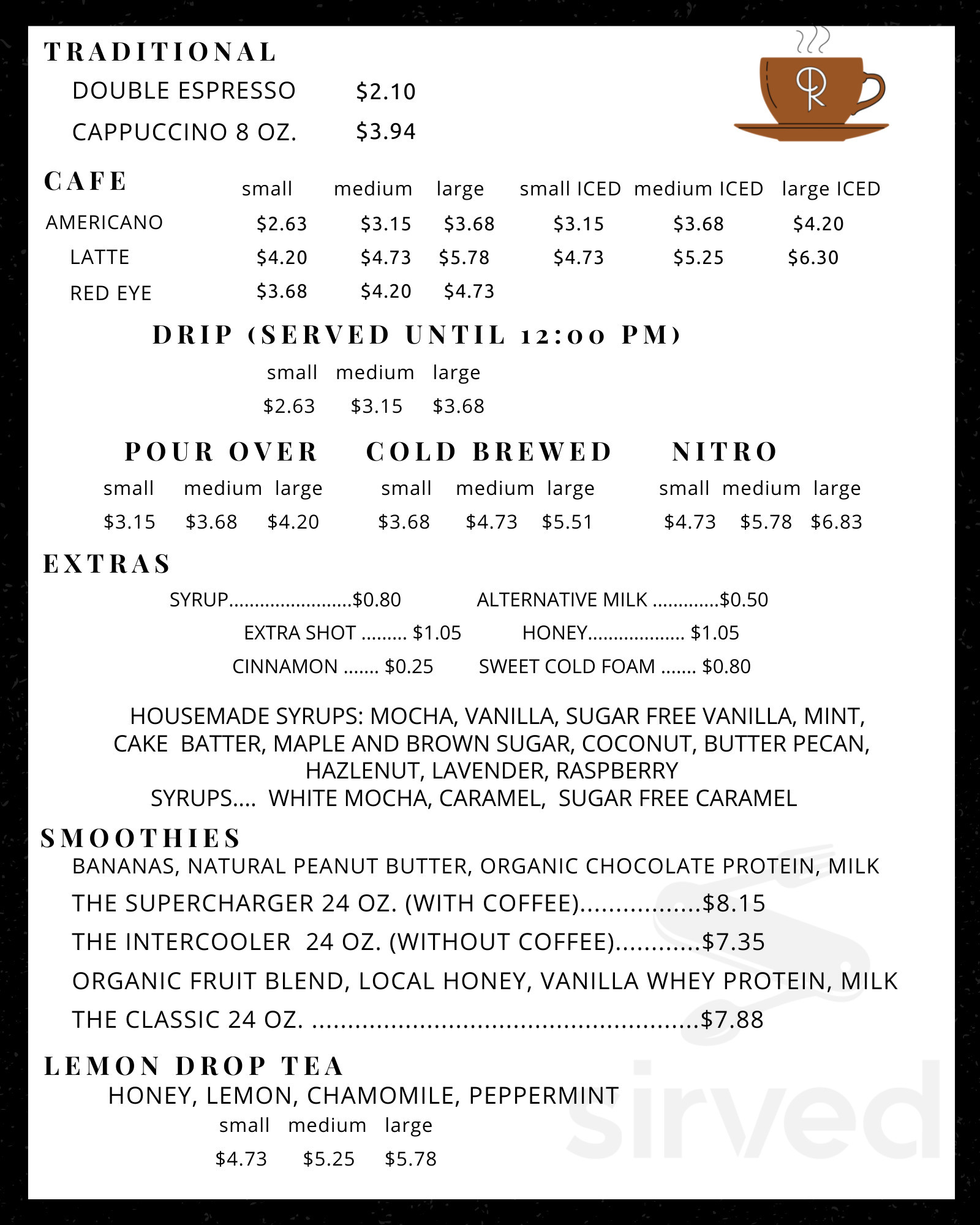 Restoration 49 menu in Tallassee, Alabama, USA