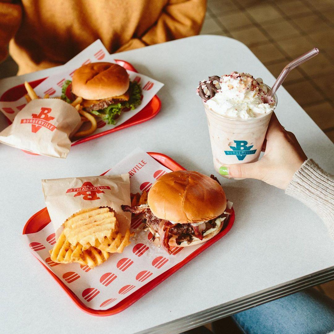 Burgerville menu in Vancouver, Washington, USA