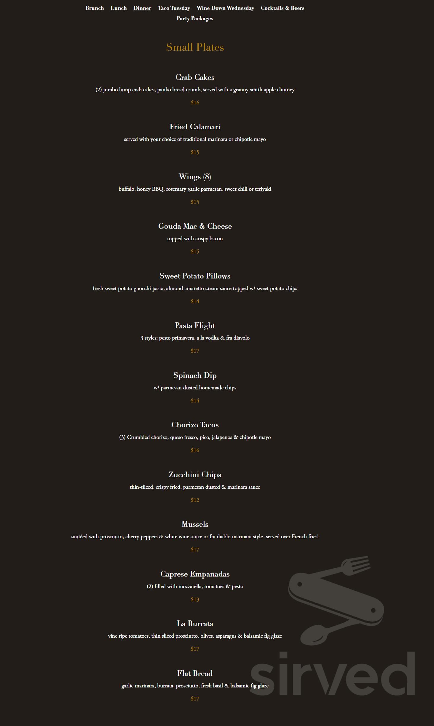 Menu - Merrick NY's Off The Brook | Bistro & Cocktails | Sirved