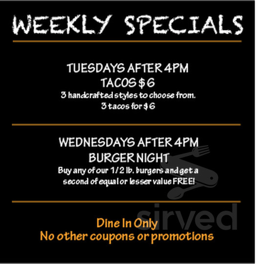 Common Man Tap & Table menu in Ellsworth, Wisconsin, USA