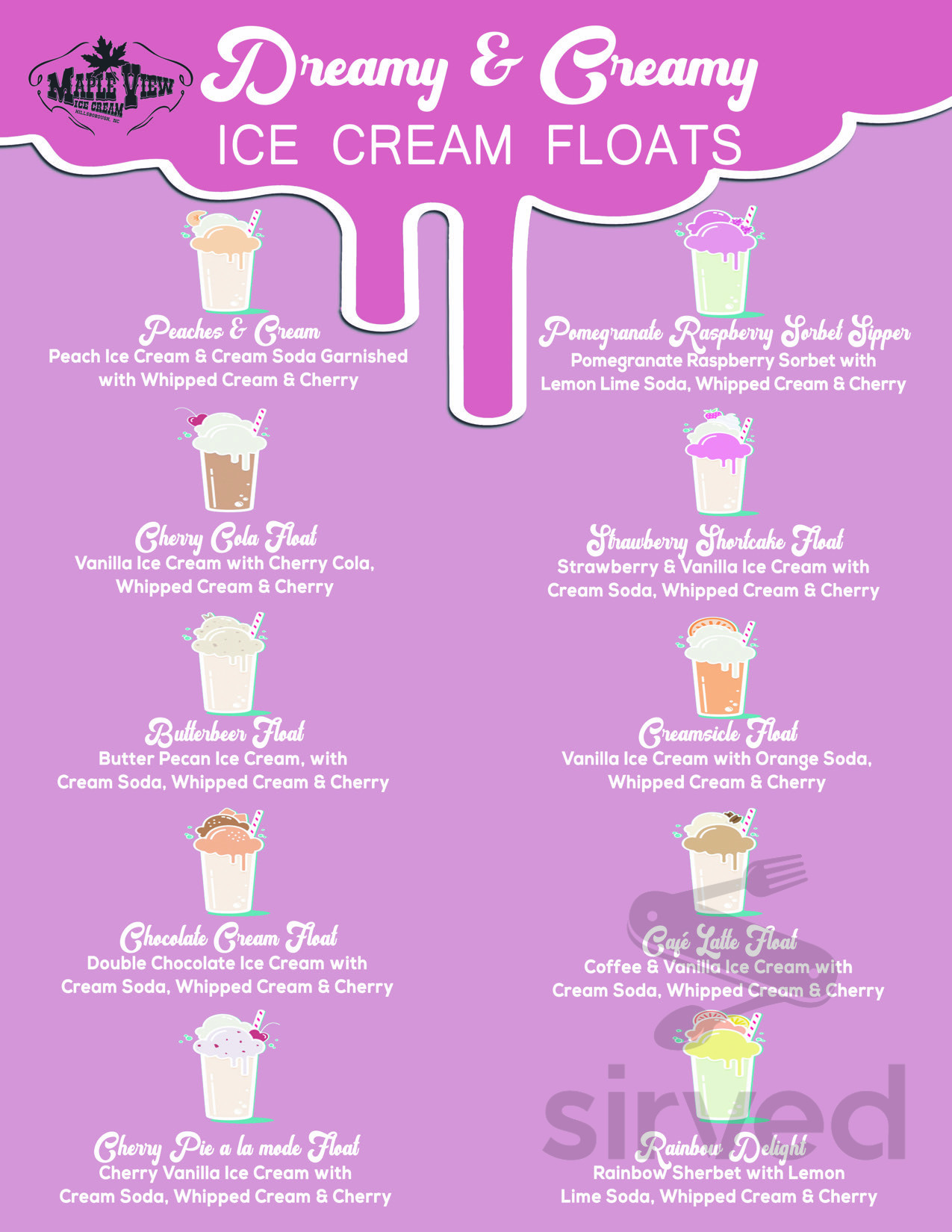 Maple View Farm Ice Cream menus in Hillsborough, North Carolina, United ...