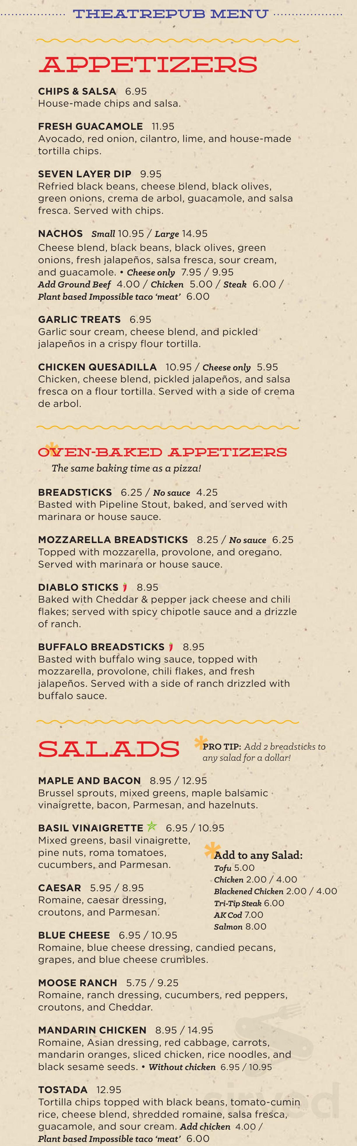 Menu - Anchorage AK's Bear Tooth Theatrepub | Sirved