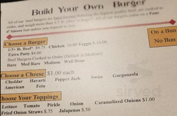 Menu - Sequim WA's The Oasis Bar & Grill | Sirved