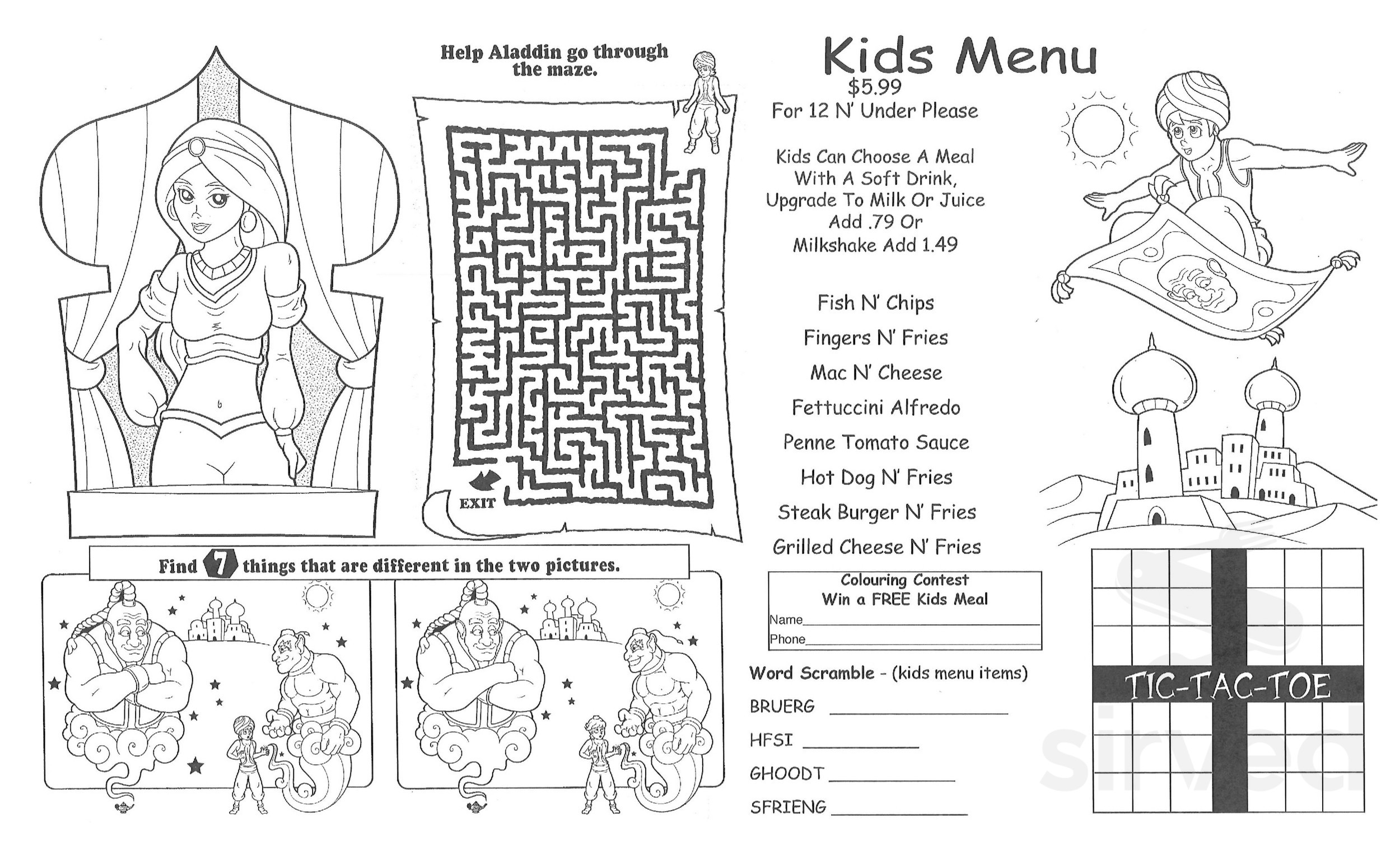 Michigan Diner (Manning) menu in Tecumseh, Ontario, Canada