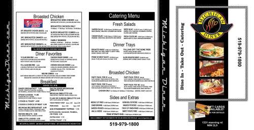 Michigan Diner (Manning) menu in Tecumseh, Ontario, Canada