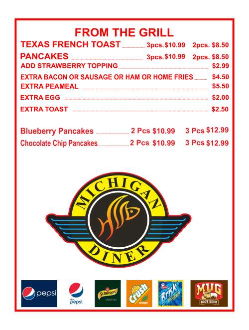 Michigan Diner (Manning) menu in Tecumseh, Ontario, Canada