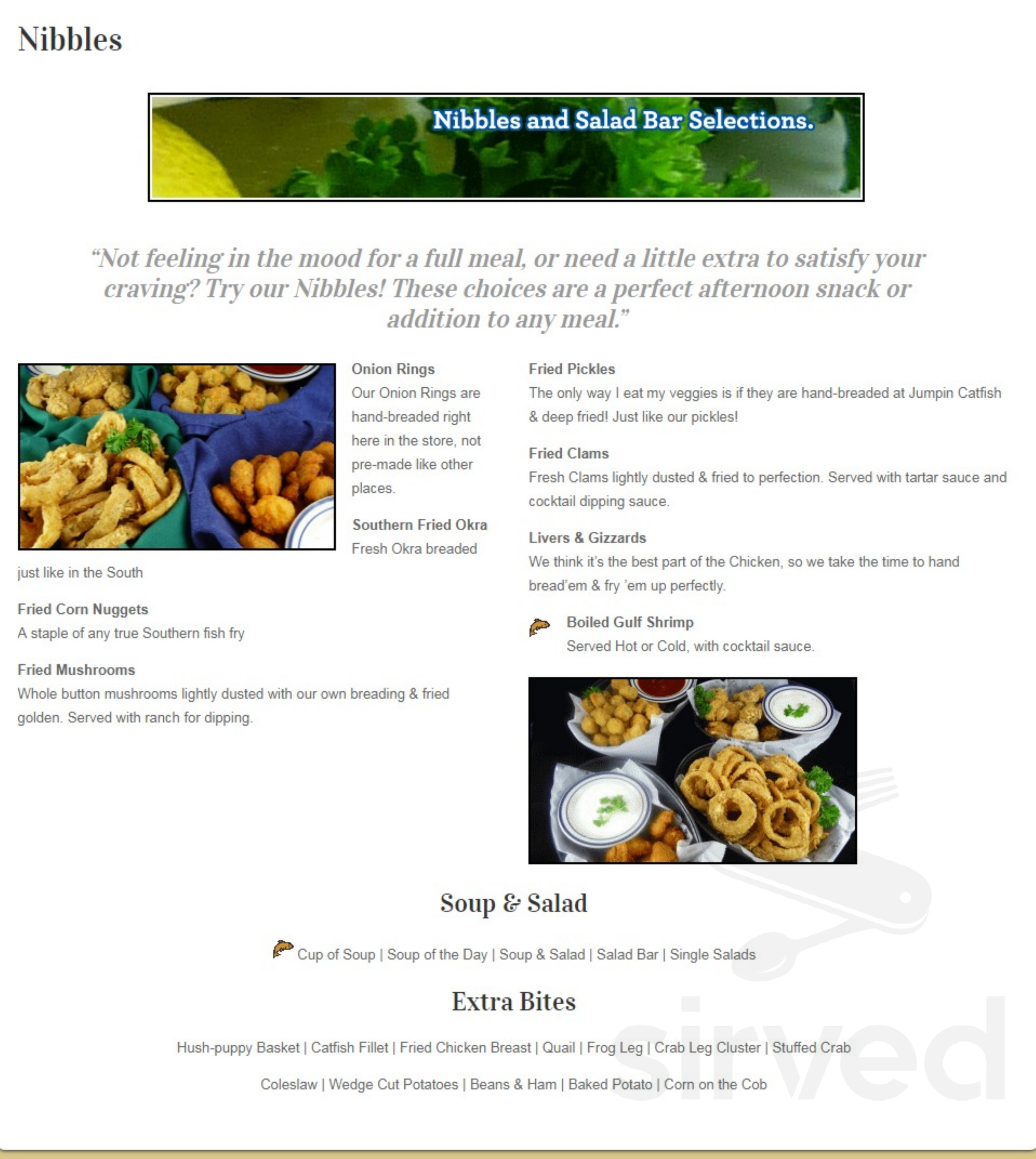 Jumpin' Catfish Restaurant menu in Lee's Summit, Missouri, USA