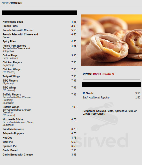 Prime Pizza menus in East Hampstead, New Hampshire, United States