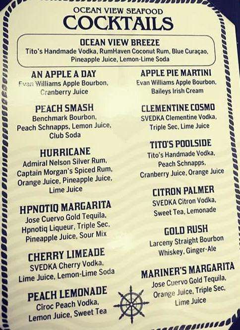 Oceanview Seafood II Restaurant menu in Cayce, South Carolina, USA