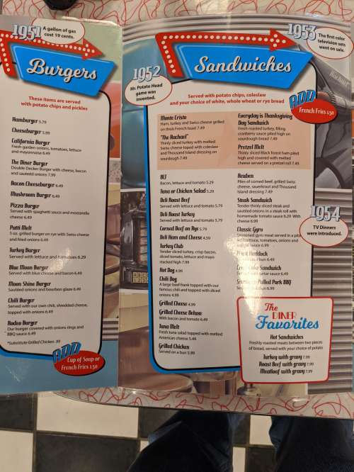 Pine Grove Diner menu in Pine Grove, Pennsylvania, USA