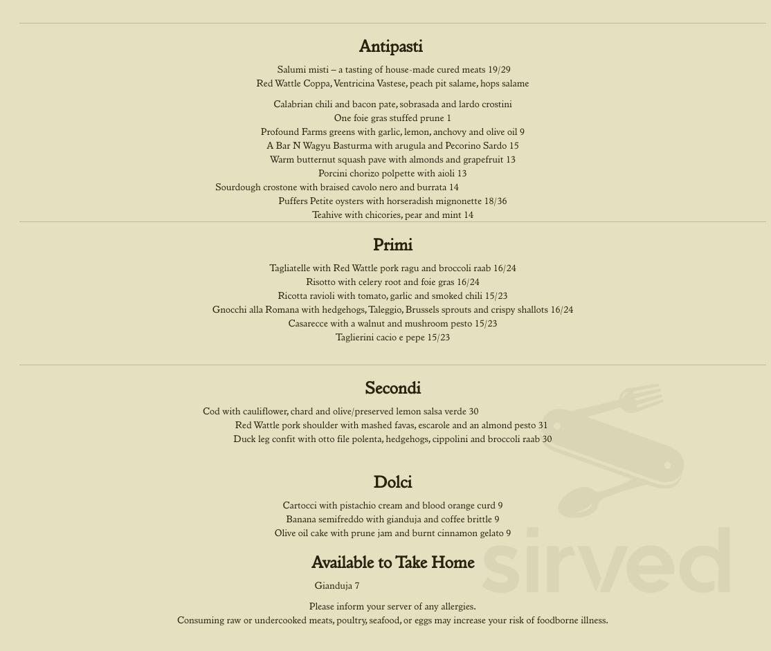 Menu for Lucia in Dallas, TX | Sirved