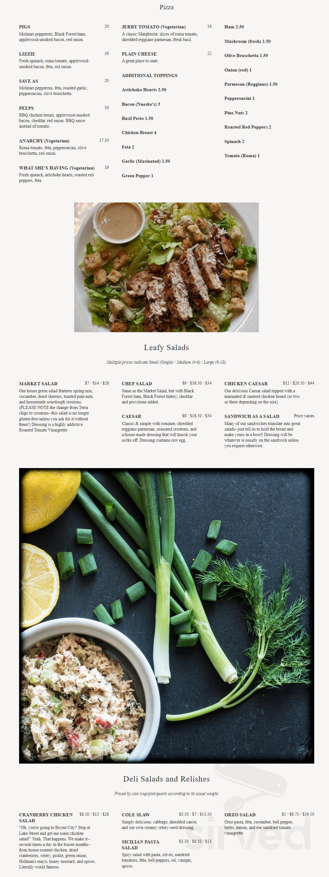 Lake Street Market menus in Boyne City, Michigan, United States