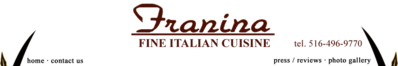Menu for Franina in Syosset, NY | Sirved