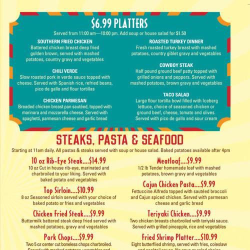 Betsy's Big Kitchen menu in Carson City, Nevada, USA