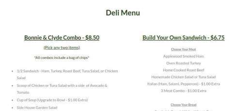 Menu for Reba's Deli and Pizzeria in La Grange, TX | Sirved