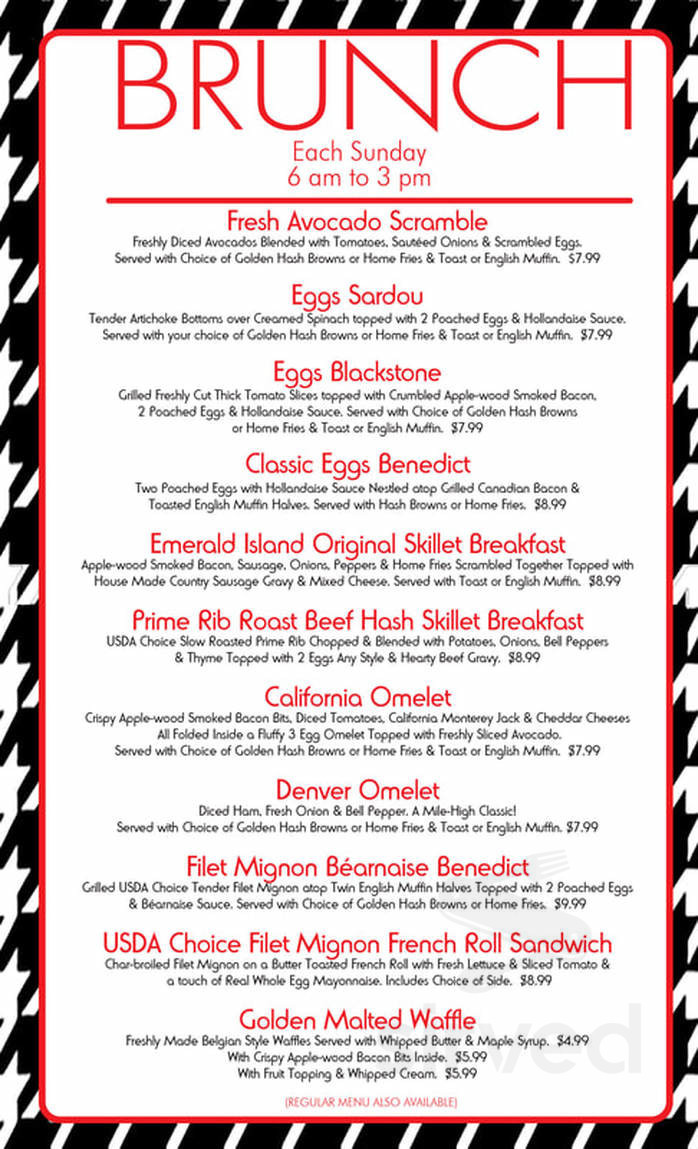 Menu for Emerald Island Casino in Henderson, NV | Sirved