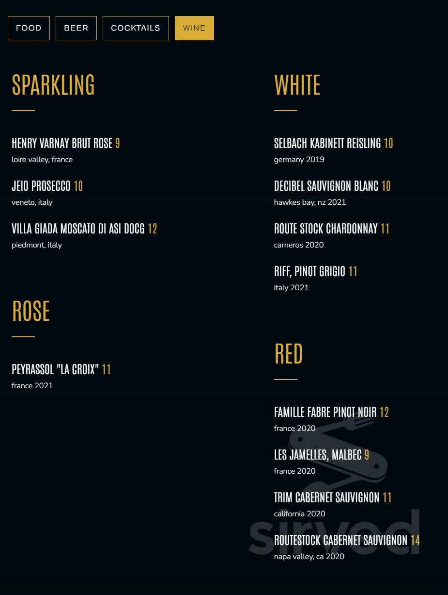 360 Rooftop Bar menu in St. Louis, Missouri, USA