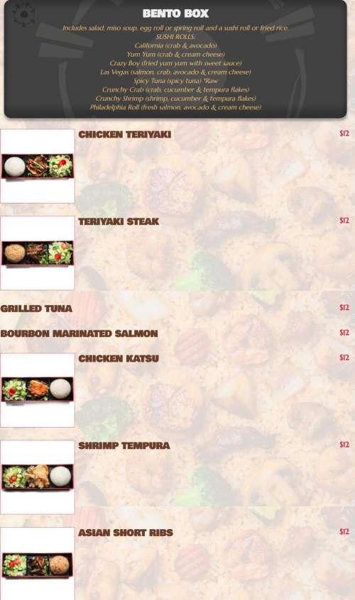 Kabuto Japanese Steakhouse menu in Goodlettsville, Tennessee, USA