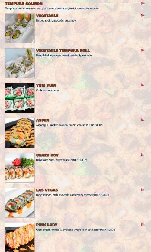Kabuto Japanese Steakhouse menu in Goodlettsville, Tennessee, USA
