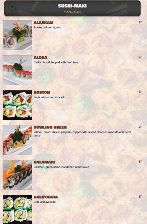 Kabuto Japanese Steakhouse menu in Goodlettsville, Tennessee, USA