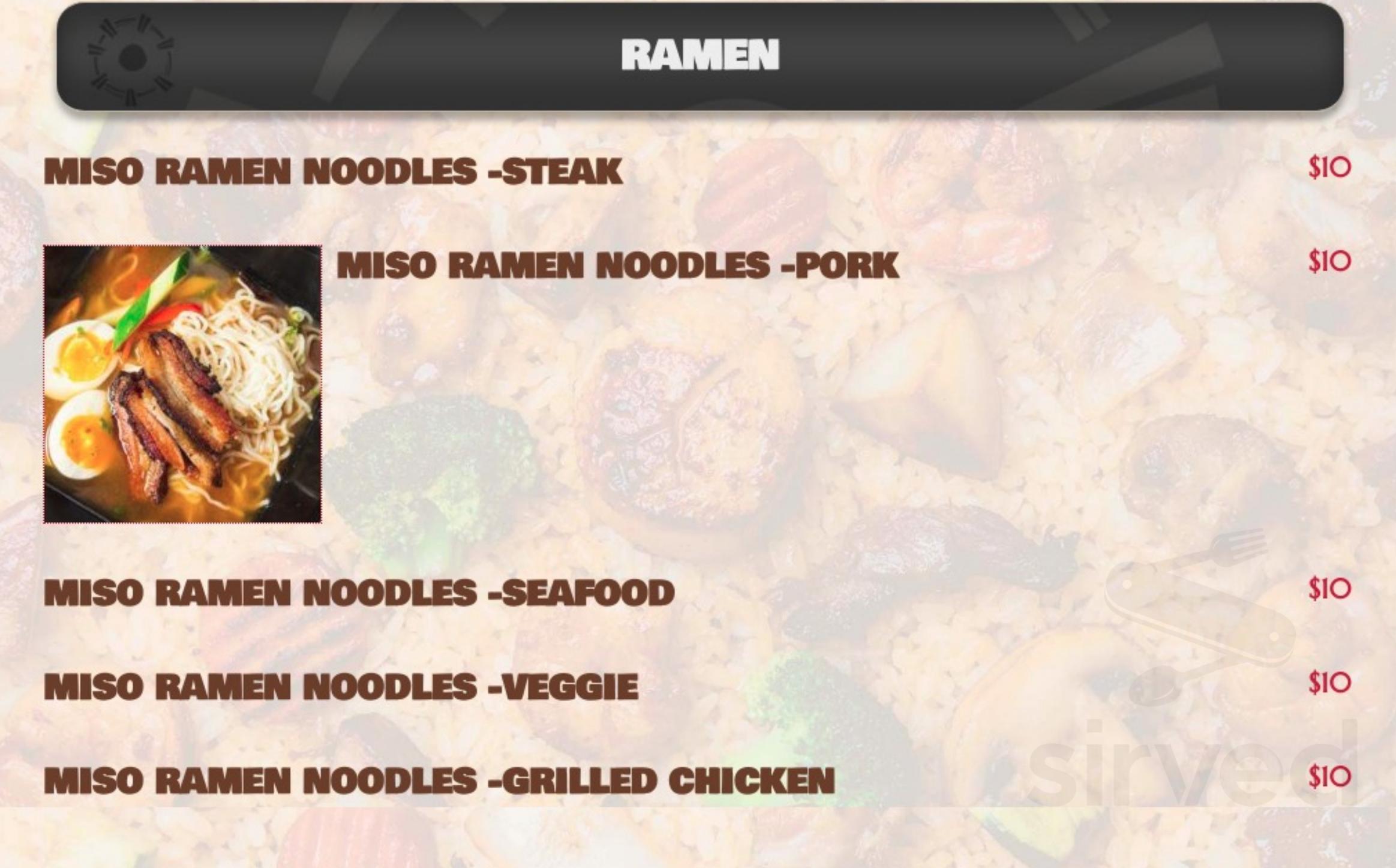 Kabuto Japanese Steakhouse menu in Goodlettsville, Tennessee, USA