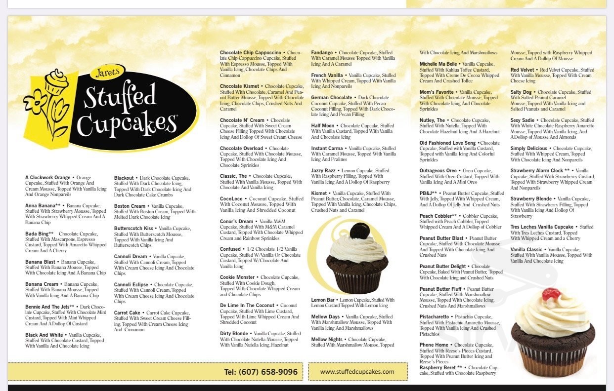 Menu for Jarets Stuffed Cupcakes in Endicott, NY | Sirved
