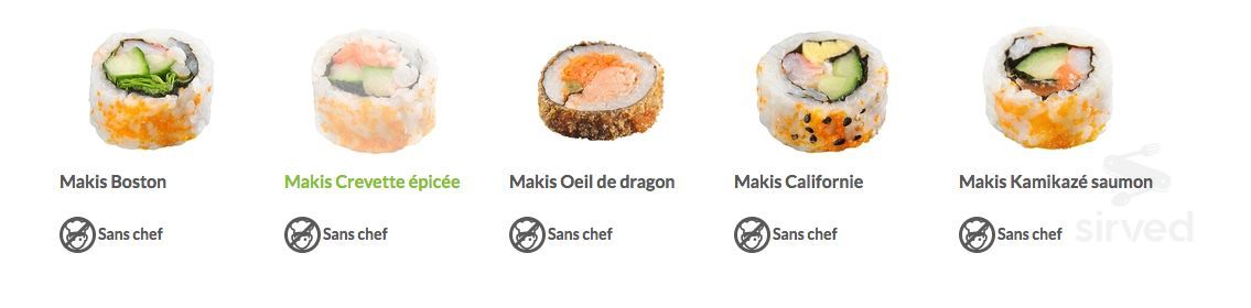 Mito Sushi menus in Trois-Rivières, Quebec, Canada