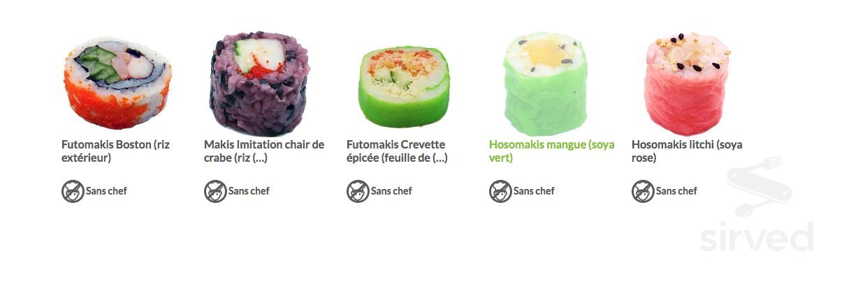 Mito Sushi menus in Trois-Rivières, Quebec, Canada