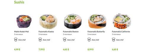 Mito Sushi menu in Terrebonne, Quebec, Canada