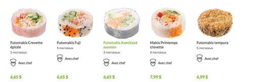 Mito Sushi menu in Sorel-Tracy, Quebec, Canada