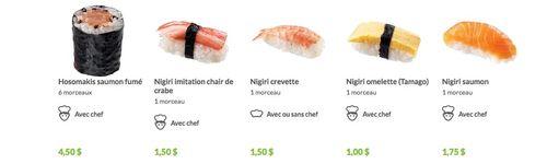 Mito Sushi menu in Saint-Rémi, Quebec, Canada