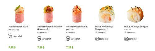 Mito Sushi menu in Beloeil, Quebec, Canada