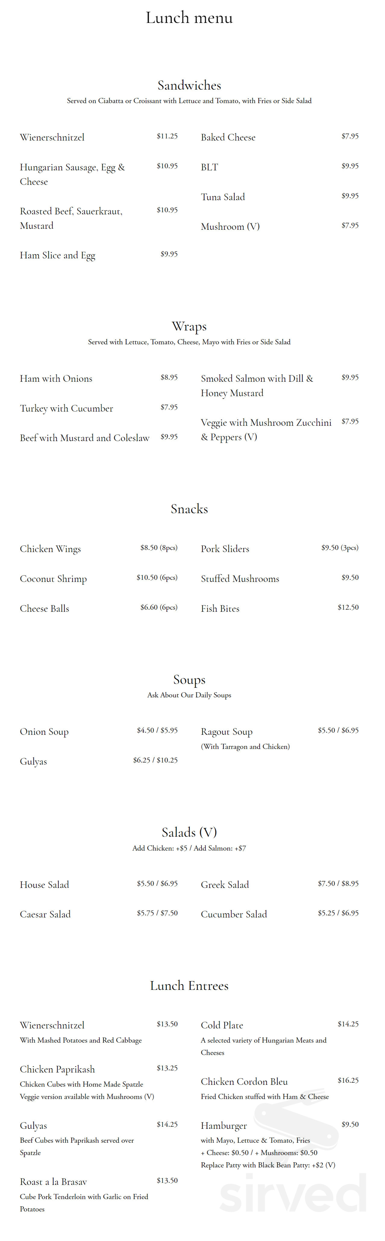 Taste of Europe menus in Hilton Head Island, South Carolina, United States