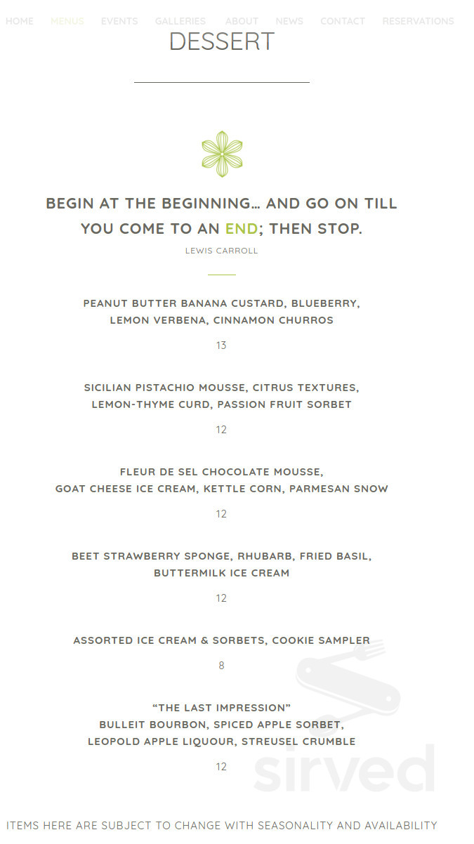 Menu - Dallas TX's Flora Street Cafe | Sirved