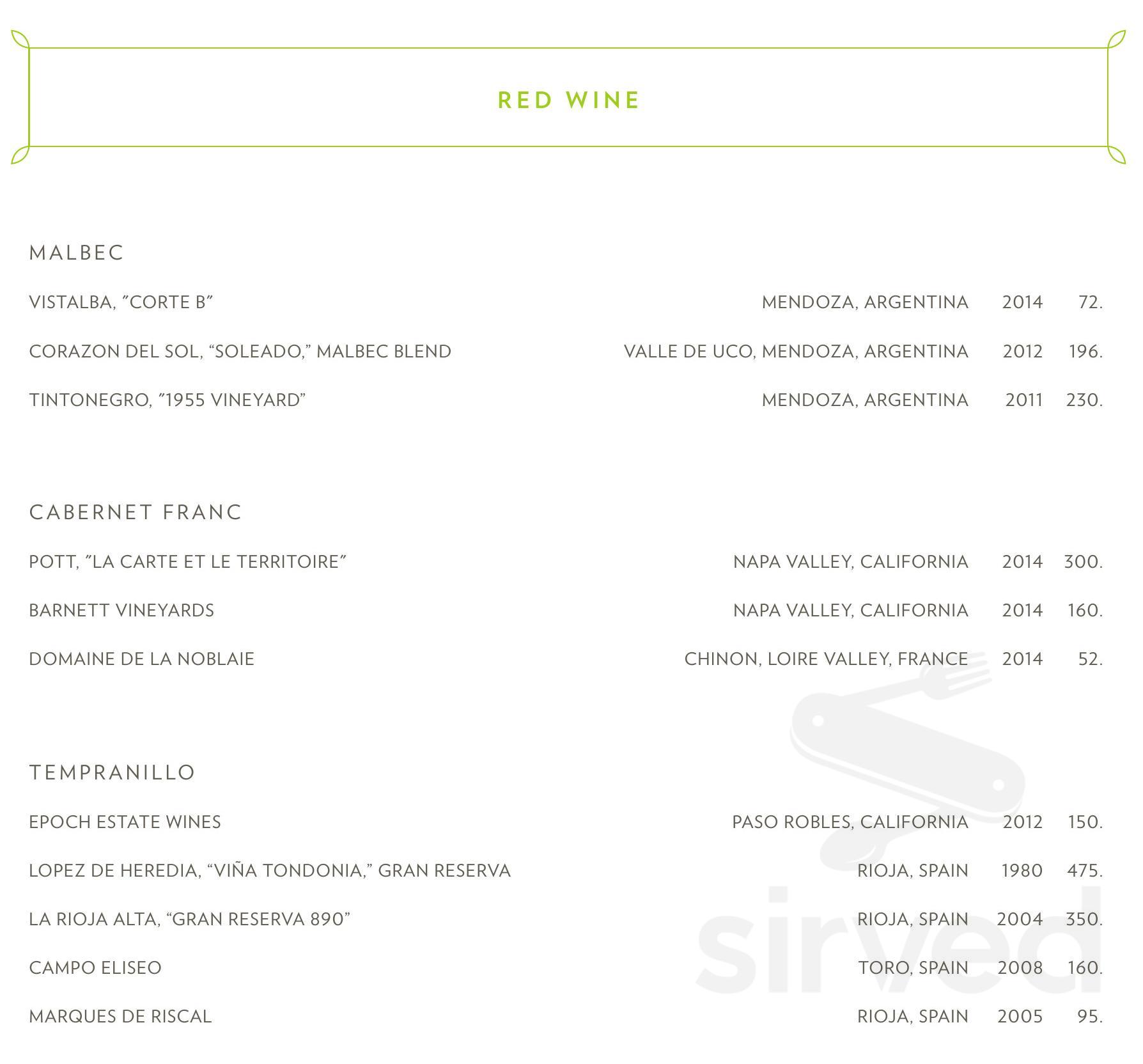Menu - Dallas TX's Flora Street Cafe | Sirved