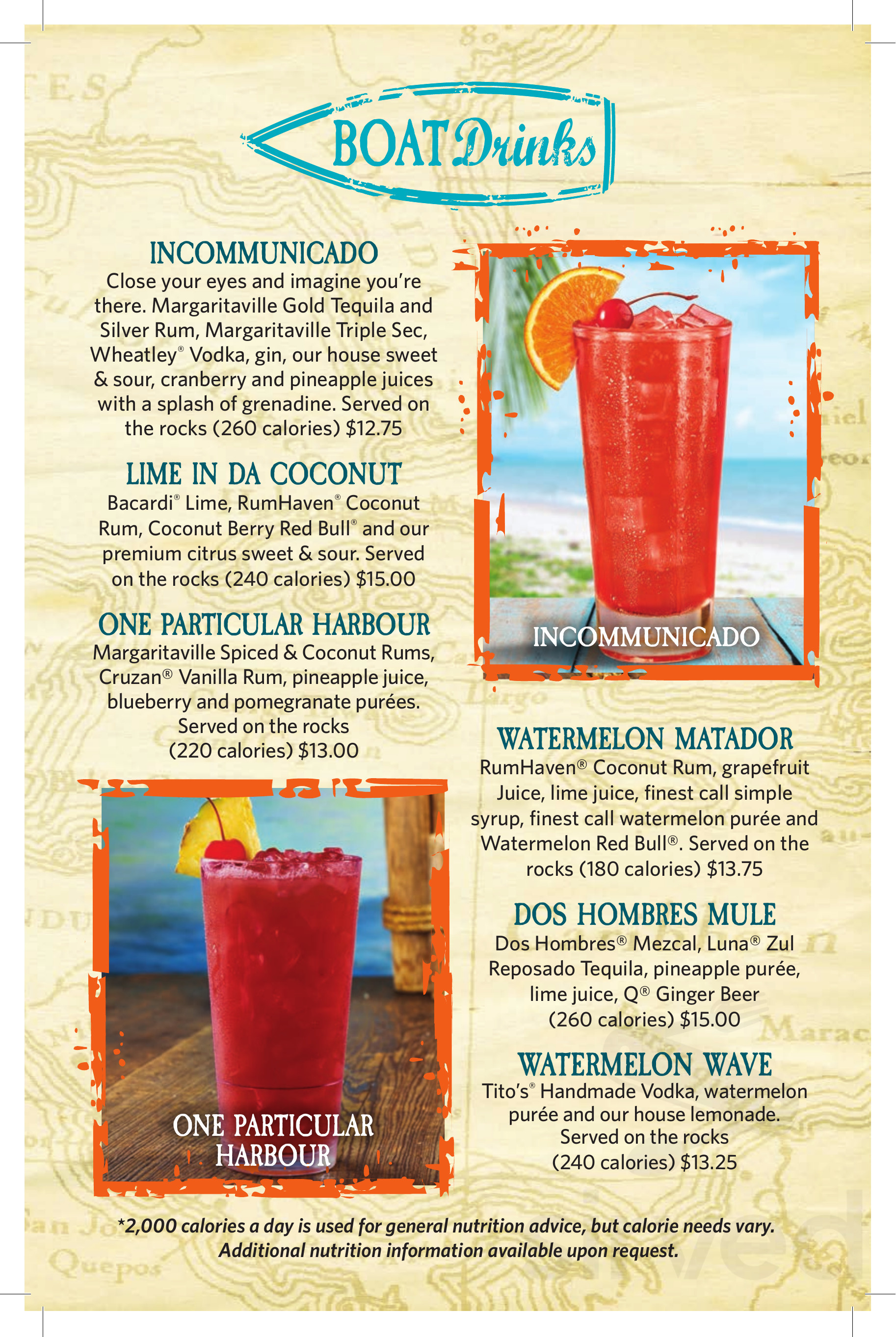 Margaritaville Resort Times Square menu in New York, New York, USA