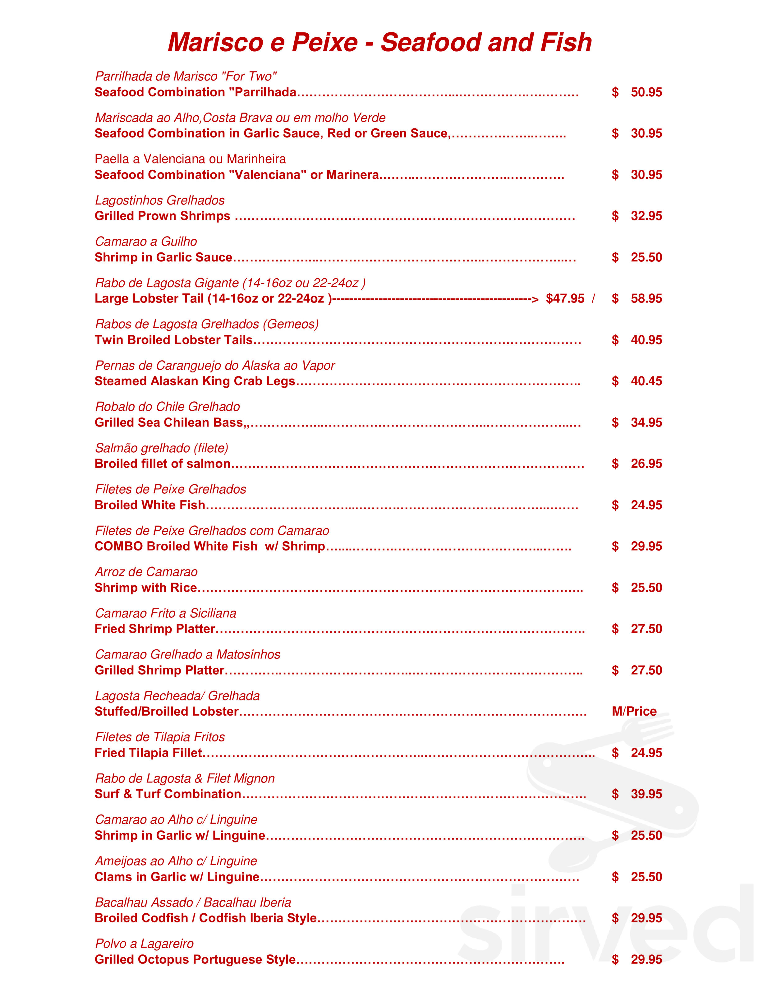 Iberia Tavern & Restaurant menu in Newark, New Jersey, USA