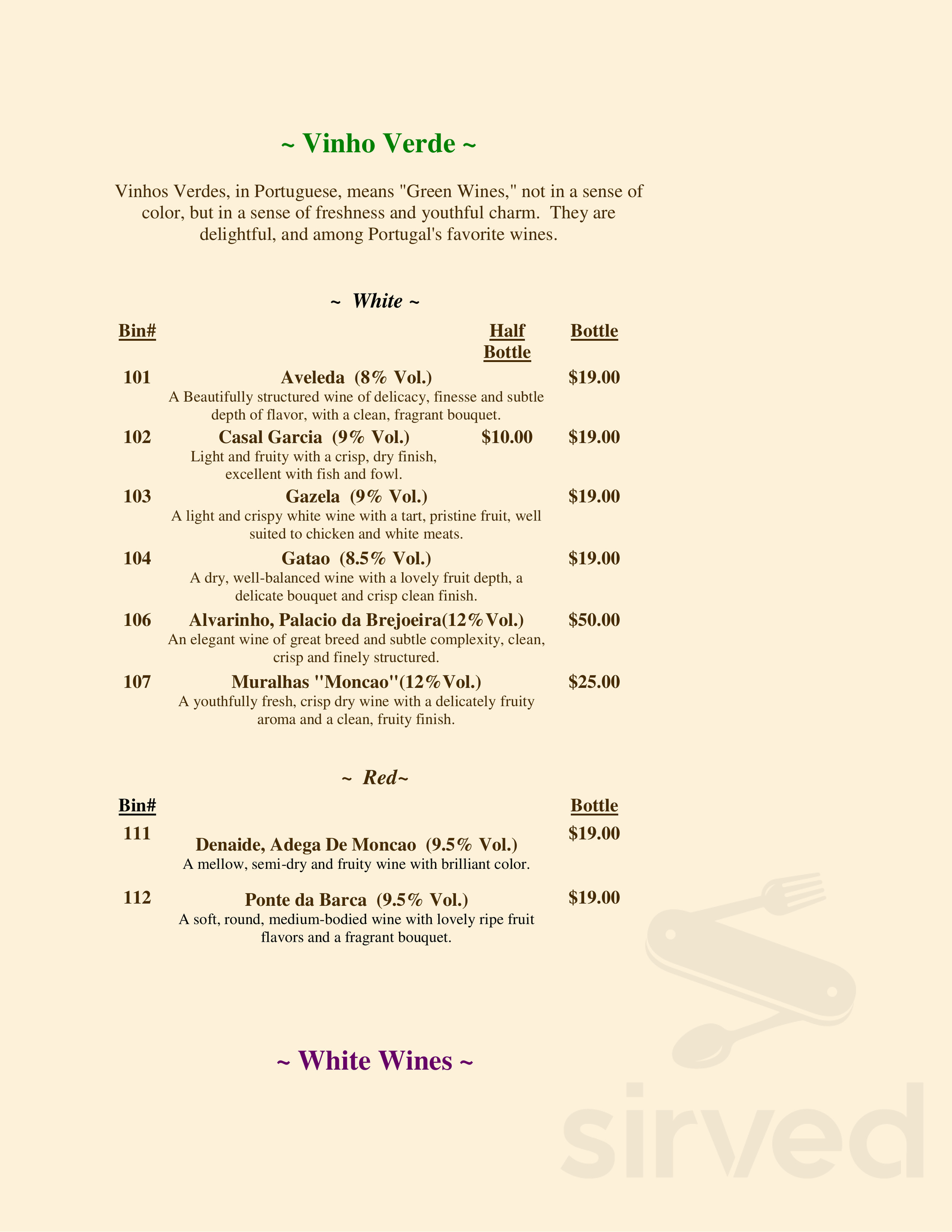 Iberia Tavern & Restaurant menu in Newark, New Jersey, USA