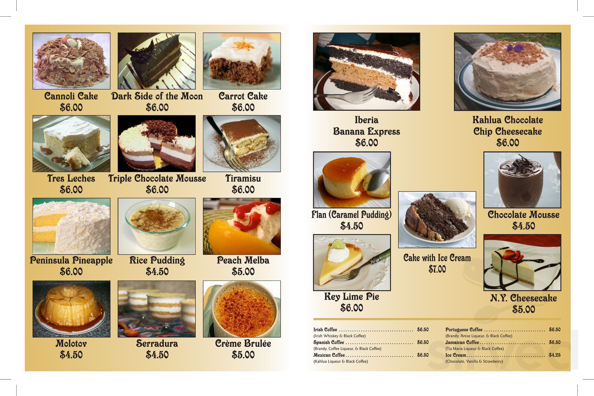 Iberia Tavern & Restaurant menu in Newark, New Jersey, USA