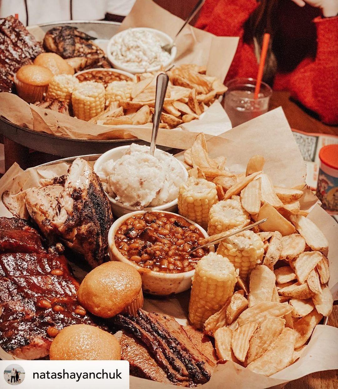 Famous Dave's Bar-B-Que menu in Kalispell, Montana, USA