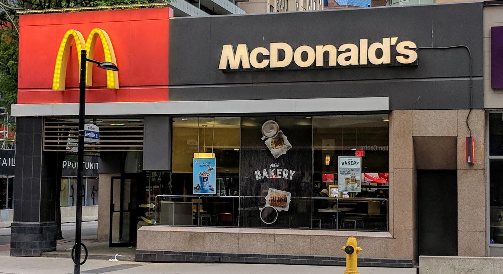 McDonald's menu in Toronto, Ontario, Canada