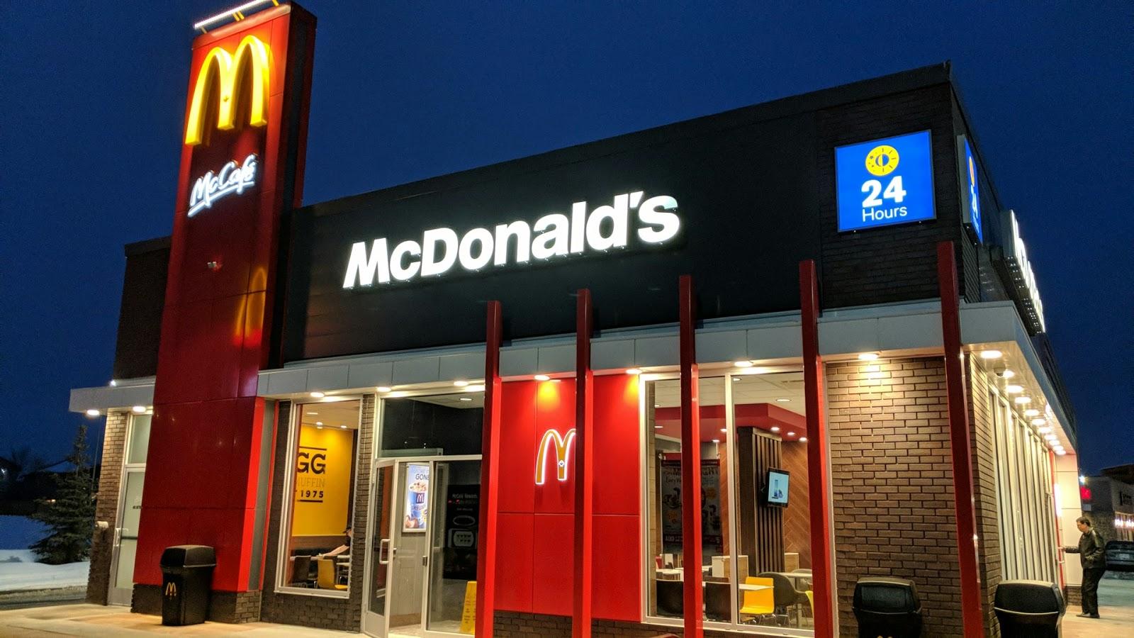 McDonald's menu in Calgary, Alberta, Canada